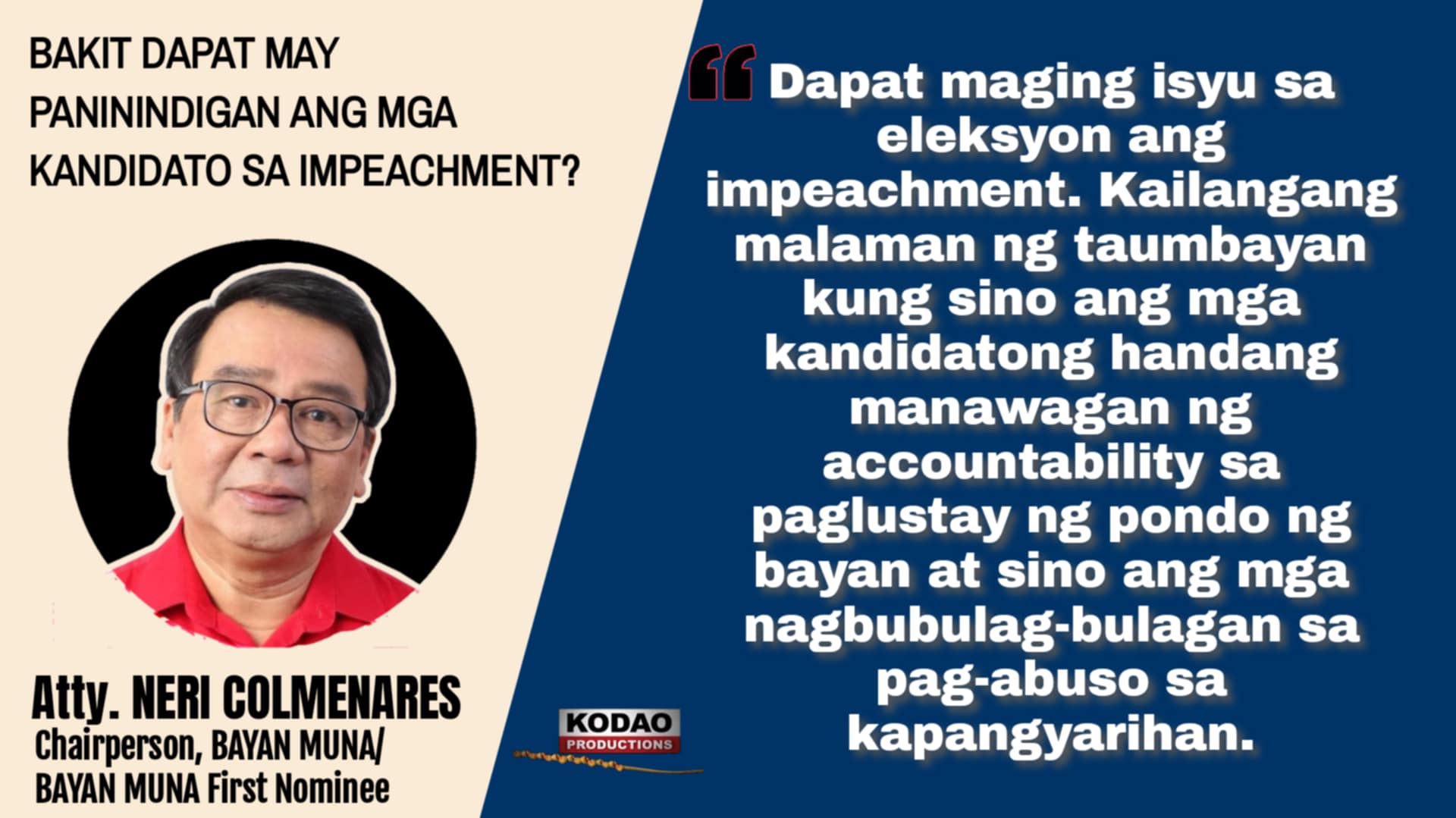 Bakit dapat may paninindigan ang mga kandidato sa Impeachment? - Kodao ...